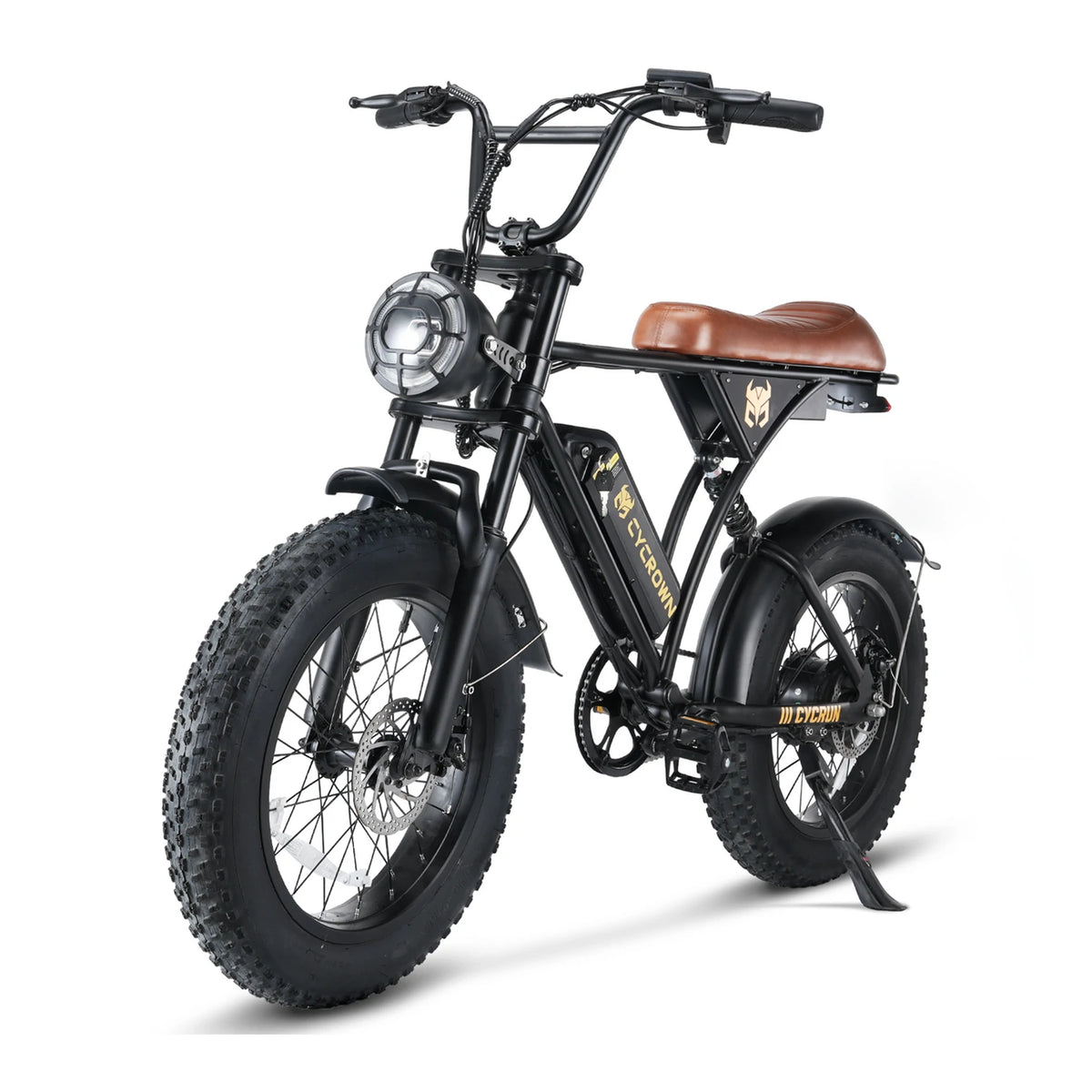 CYCROWN Run 20" Retro Fat Tire Off Road Mountain Electric Bike 750W Mo ...
