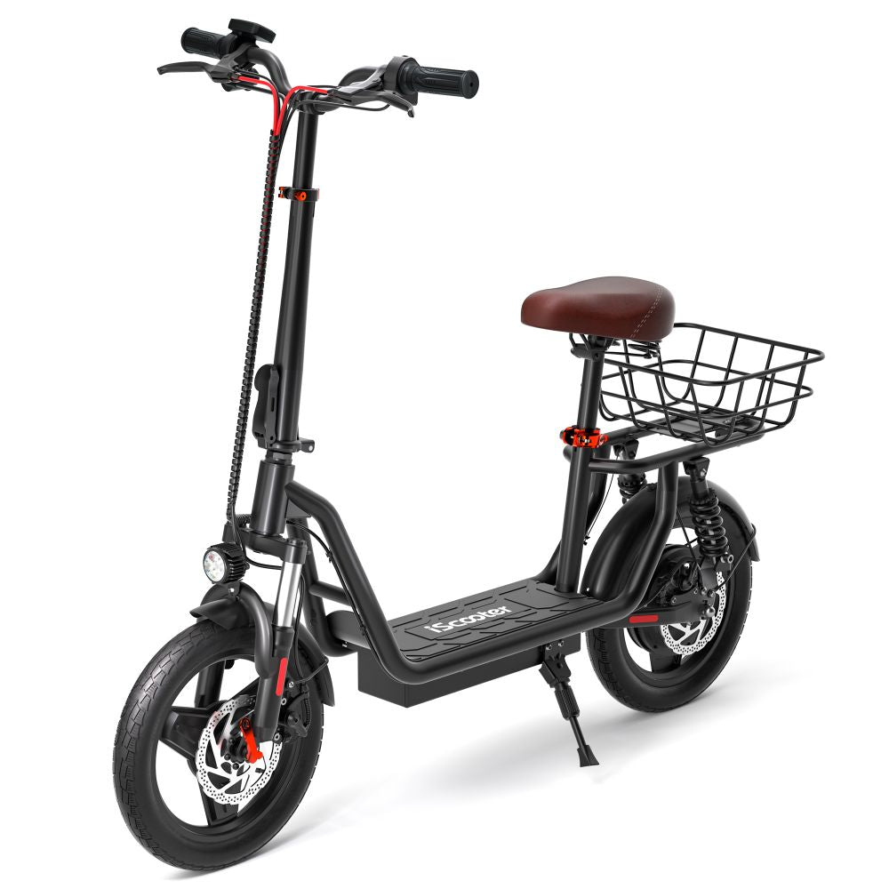 ISCOOTER I14 14" Commuter Electric Scooter With Seat & Basket 800W Mot ...