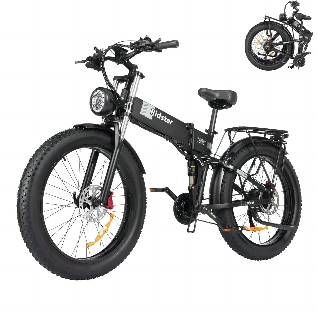 YVY H26 Pro 26" Folding Electric Bike 1500W Motor 48V 23Ah Battery – Gleeride